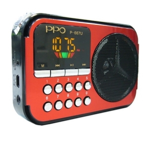 Радиоприемник портативный PPO P-667U (USB, microSD, FM)